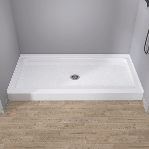 Ogonbrick 60 In. X 30 In. Acrylic Single Threshold Shower Base Alcove Floor Rectangular Shower ...